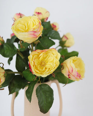 Artificial Yellow English Rose 22"